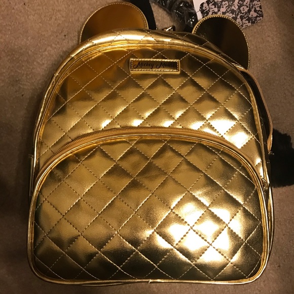 Disney | Bags | Disney Mickey Mouse Gold Black Adult Mini Backpack ...